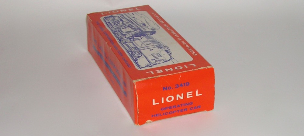 Lionel Postwar O Gauge No. 3419 NAVY Operating Helicopter Car w/BOX