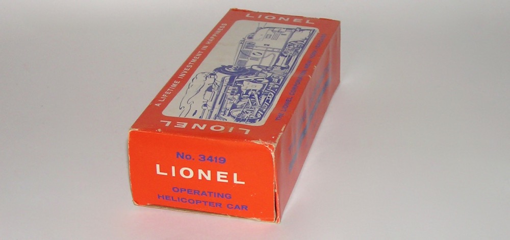 Lionel Postwar O Gauge No. 3419 NAVY Operating Helicopter Car w/BOX