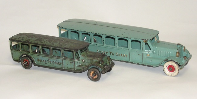 Rare Hubley Coast to Coast Cast Iron Toy Bus Lg. Size