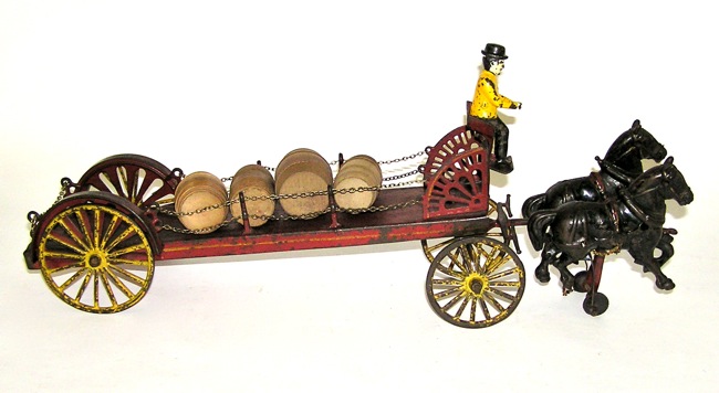 Rare Wilkins Cast Iron Horse Drawn Farm Dray Cart Wagon NO RESERVE ...